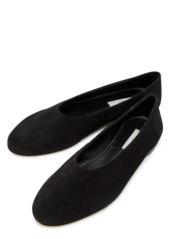 TOTEME Suede Ballet Flats - Black