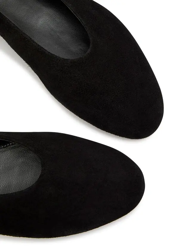TOTEME Suede Ballet Flats - Black