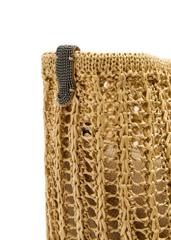 Brunello Cucinelli Raffia Tote Bag - Beige