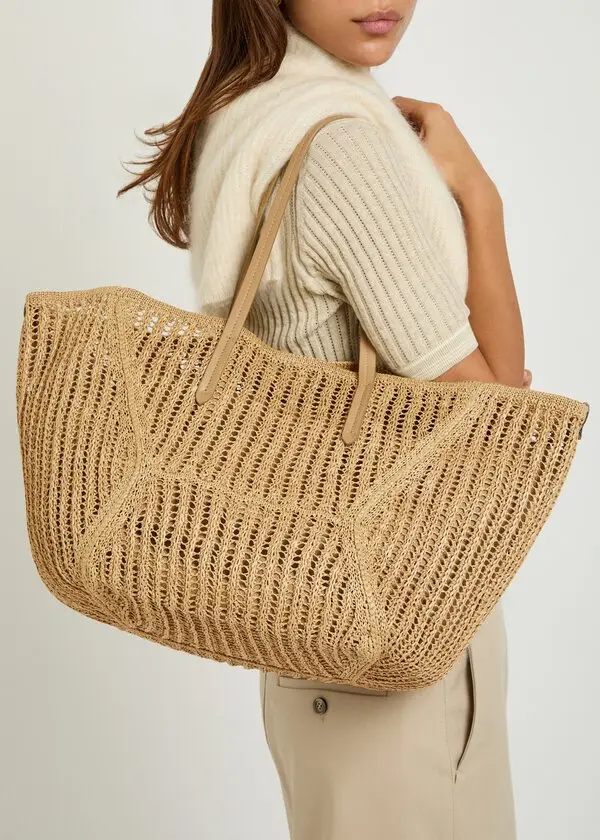 Brunello Cucinelli Raffia Tote Bag - Beige