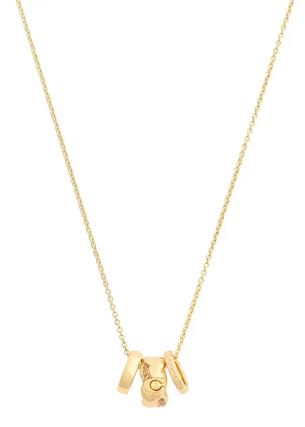 COACH Braided Charm Necklace - Gold