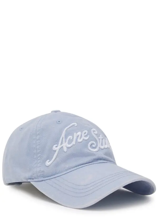 Acne Studios Logo-embroidered Cotton Cap - Light Blue
