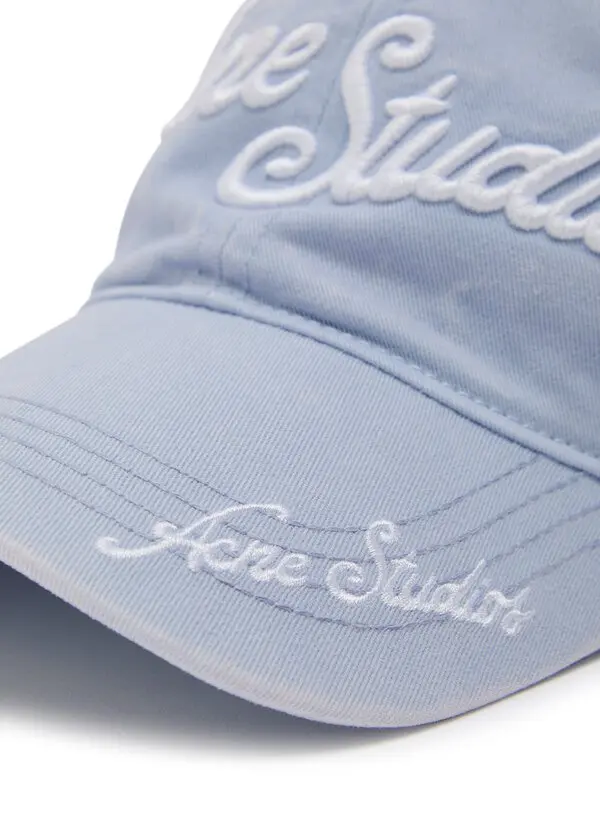 Acne Studios Logo-embroidered Cotton Cap - Light Blue