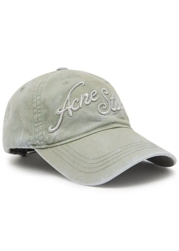 Acne Studios Logo-embroidered Cotton Cap - Grey