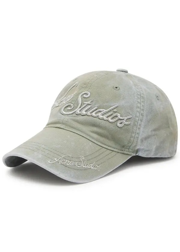 Acne Studios Logo-embroidered Cotton Cap - Grey