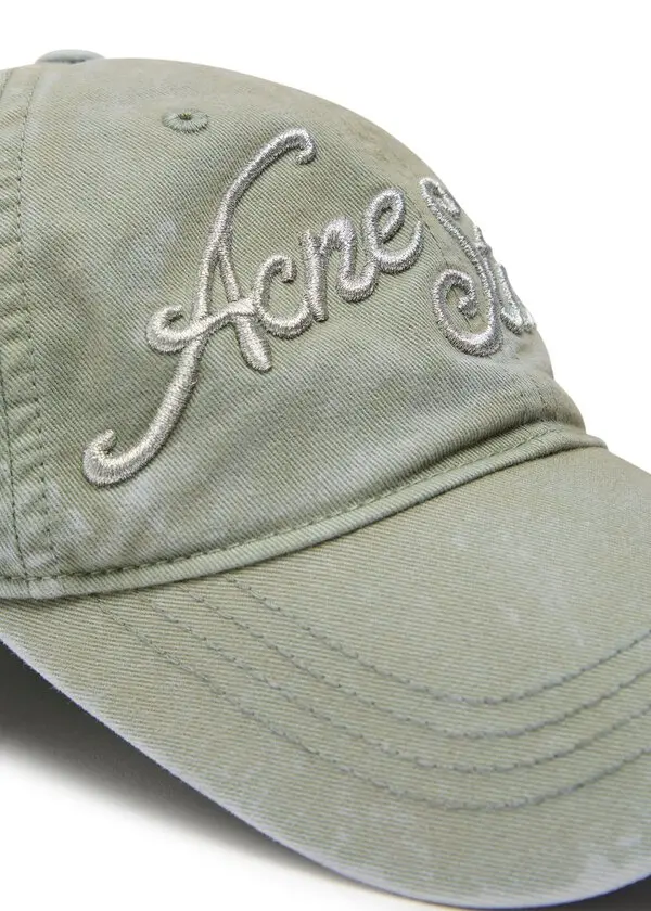 Acne Studios Logo-embroidered Cotton Cap - Grey