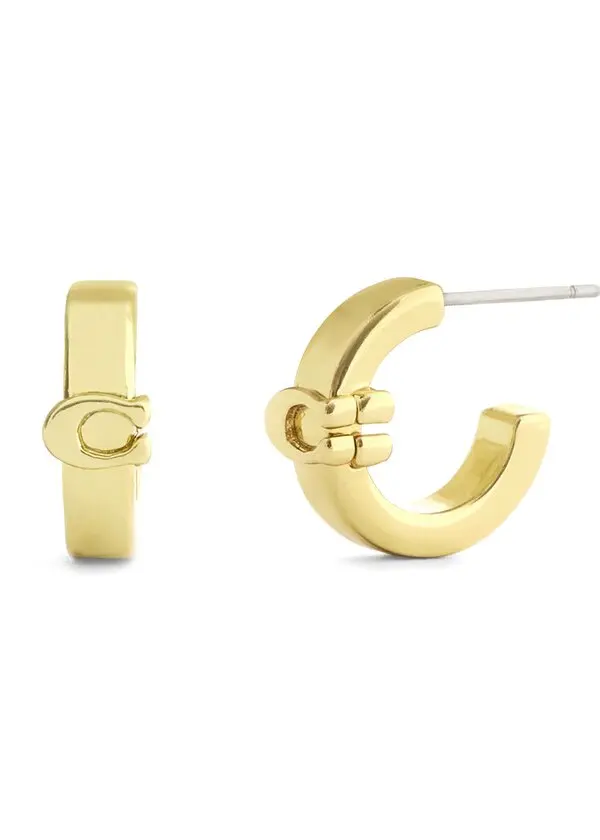 COACH Logo Hoop Earrings