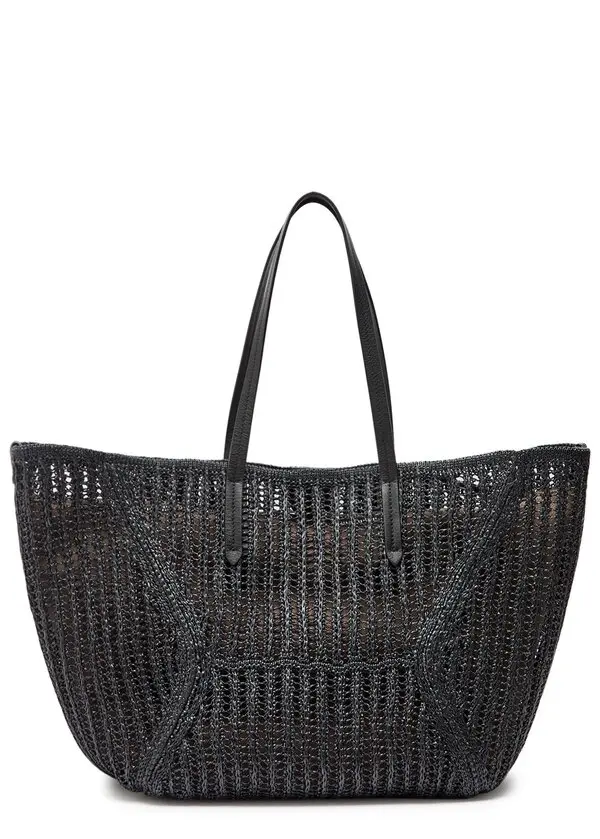 Brunello Cucinelli Raffia Tote Bag - Black