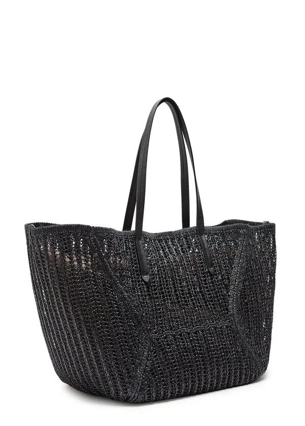 Brunello Cucinelli Raffia Tote Bag - Black