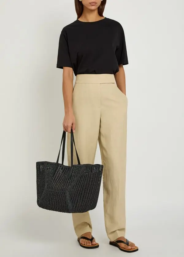 Brunello Cucinelli Raffia Tote Bag - Black
