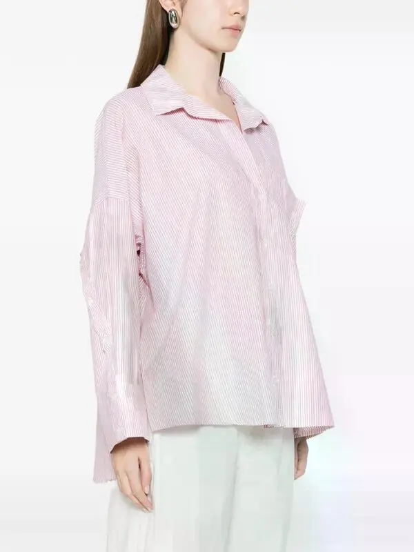 WHITE SAND Striped Pocket Shirt