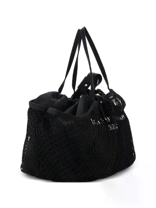 Balenciaga 24/7 Drawstring Mesh And Canvas Medium Tote Bag - Black