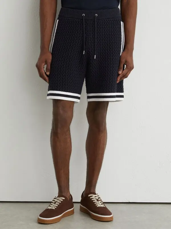 REISS Beale Cotton Crochet Drawstring Shorts