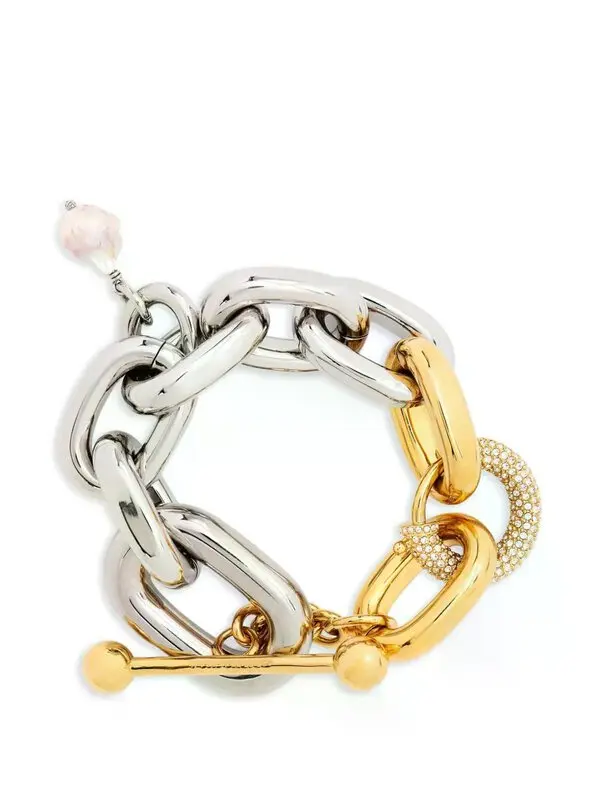 Rabanne Bicolor Link Pendant Bracelet - Silver
