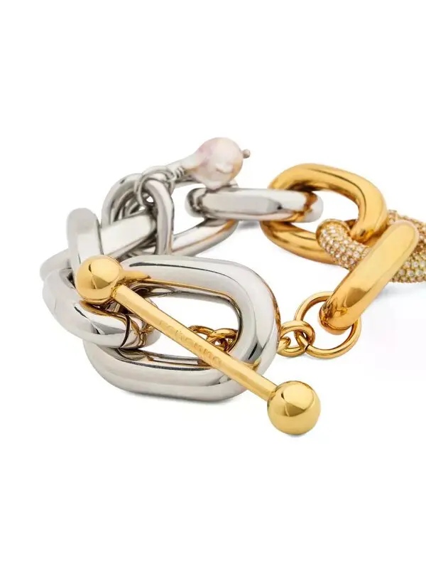 Rabanne Bicolor Link Pendant Bracelet - Silver