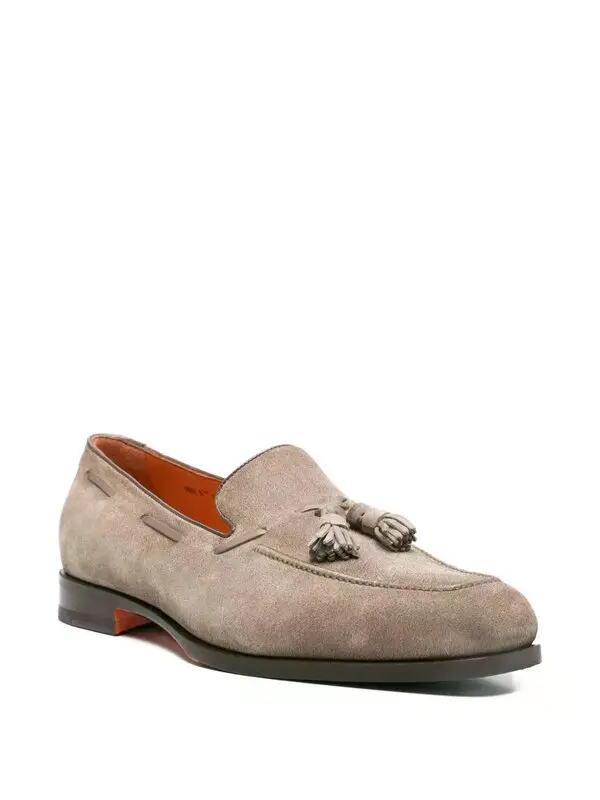 Santoni Tassel-detail Leather Loafers - Grey