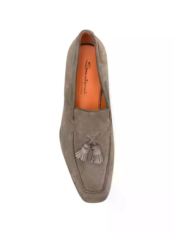 Santoni Tassel-detail Leather Loafers - Grey