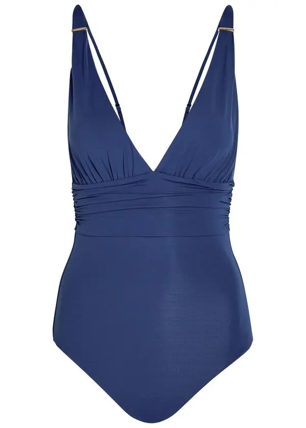 Melissa Odabash Panarea Plunge V-neck Swimsuit - Navy