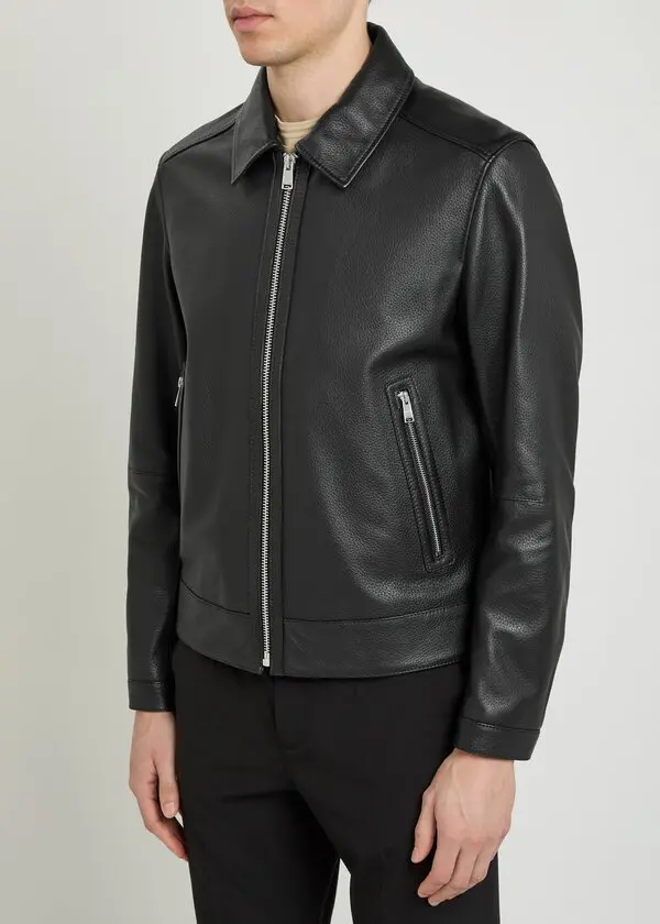BOSS Grained Leather Jacket