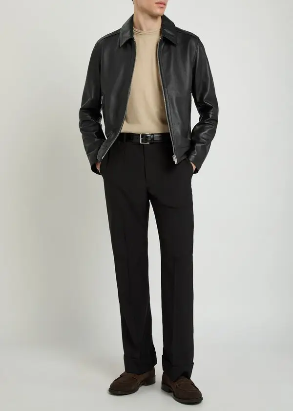 BOSS Grained Leather Jacket
