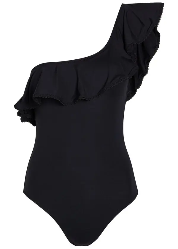 Melissa Odabash Tennessee Frill Swimsuit - Black