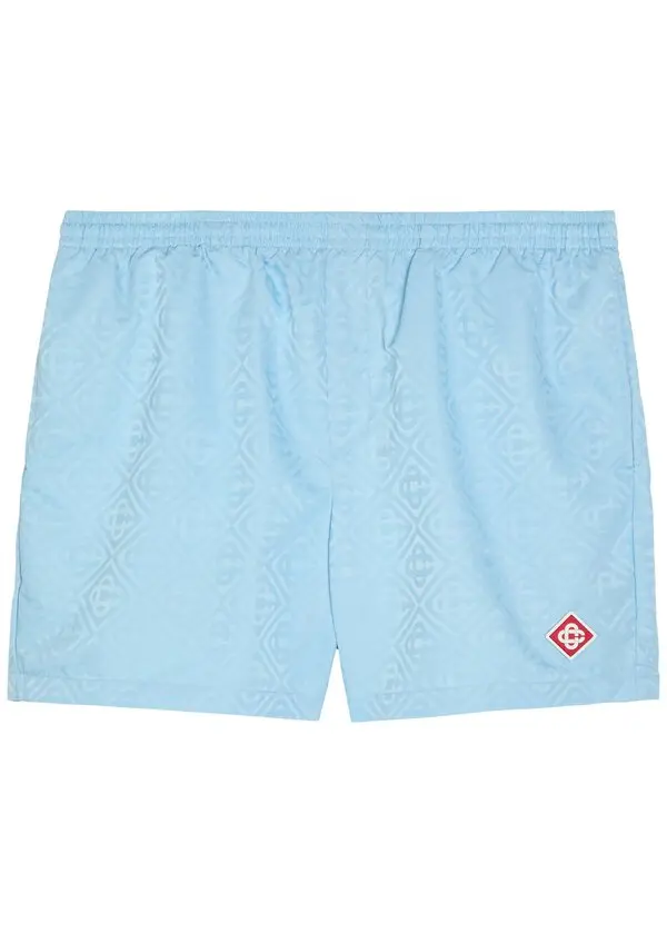 Casablanca Monogram Shell Swim Shorts - Light Blue