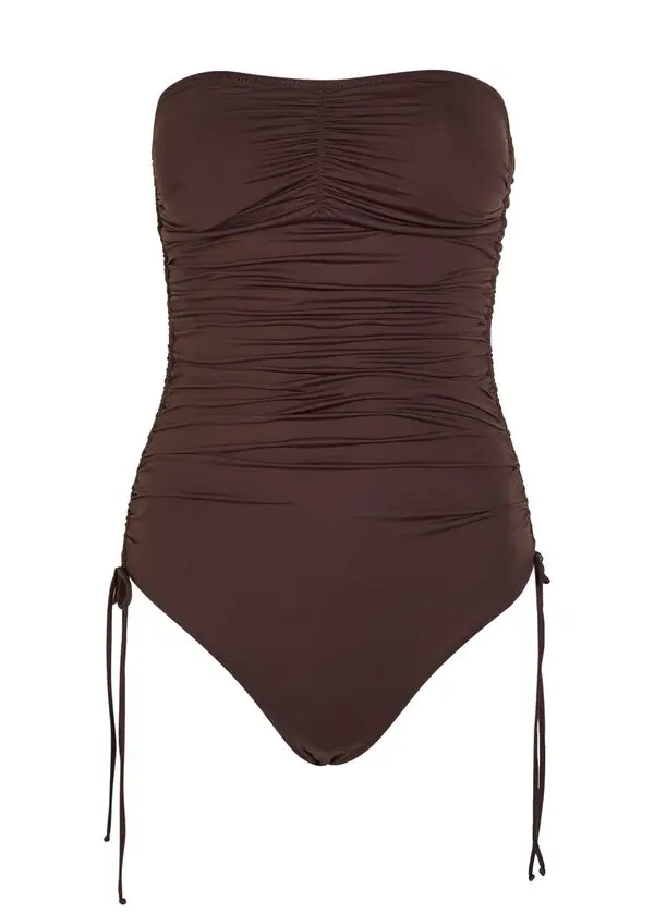 Melissa Odabash Sydney Ruched Swimsuit - Brown