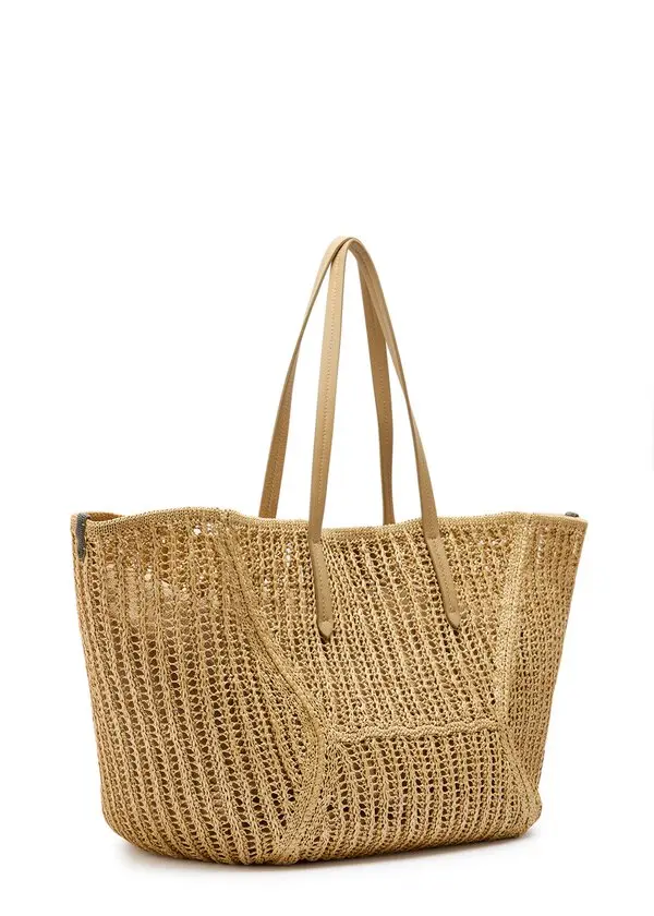 Brunello Cucinelli Raffia Medium Tote Bag - Beige