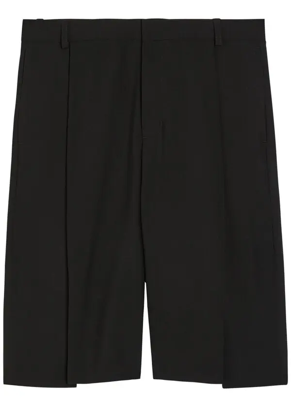 Casablanca Pleated Wool Shorts - Black