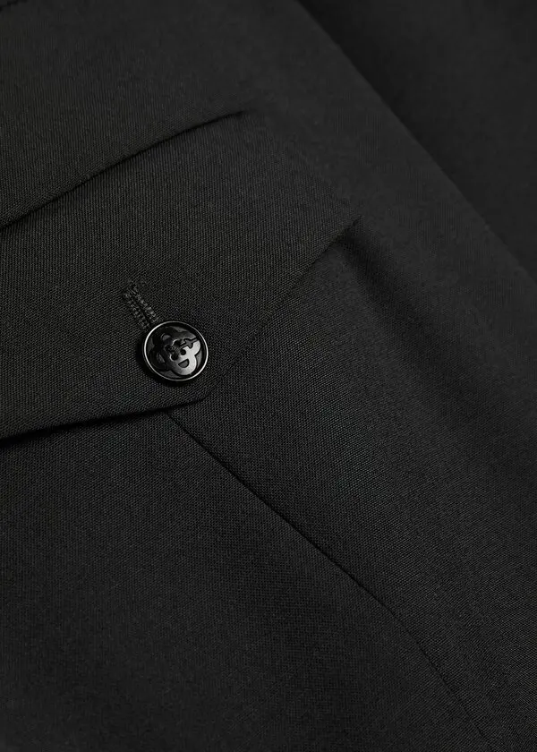 Casablanca Pleated Wool Shorts - Black