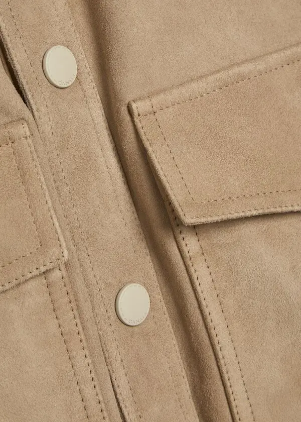Canali Panelled Suede And Ribbed-knit Jacket - Stone