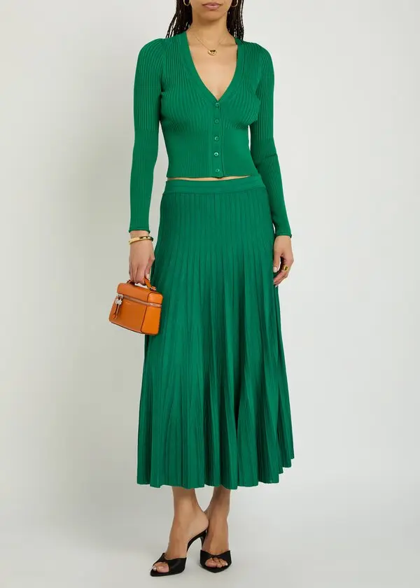 Simkhai Margoux Ribbed Knit Midi Skirt