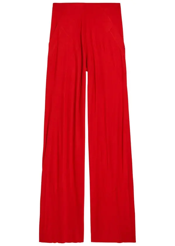 Rick Owens Bias Fine-knit Trousers - Red