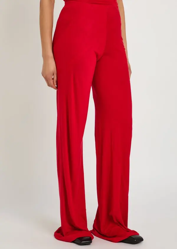 Rick Owens Bias Fine-knit Trousers - Red