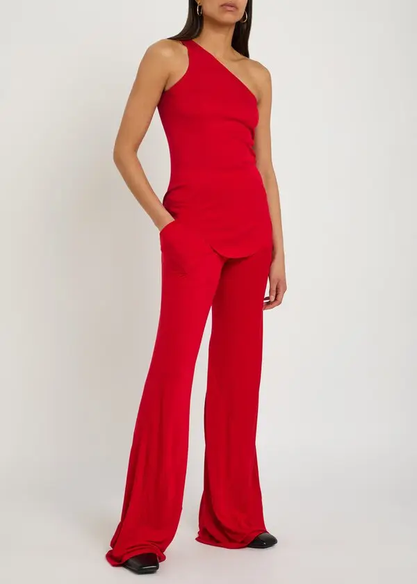Rick Owens Bias Fine-knit Trousers - Red