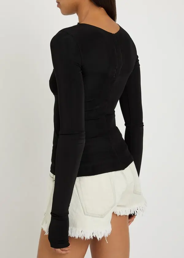 Rick Owens Temple Stretch-jersey Top - Black