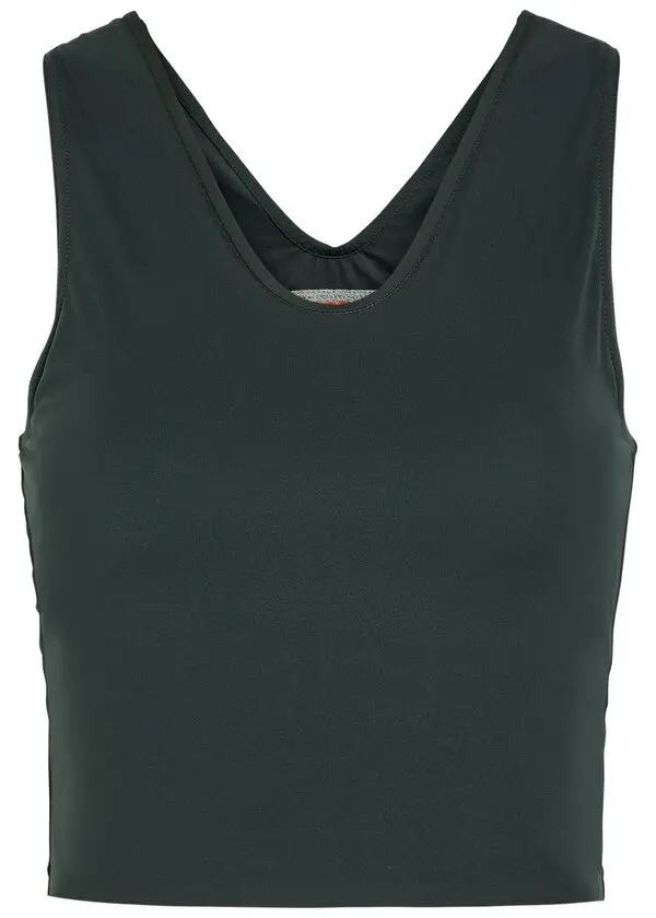 SPENCE Cosmic Form Cropped Tank Top - Black