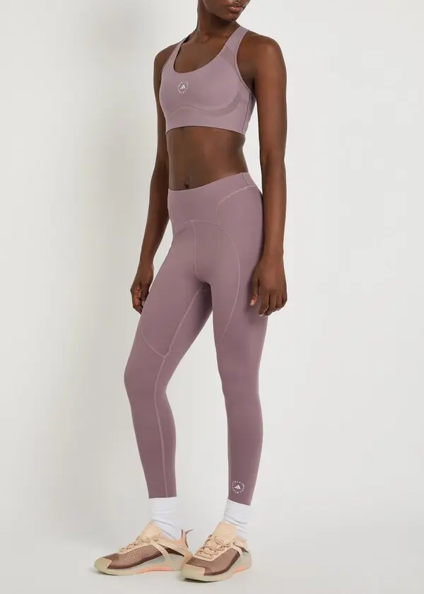 Stella McCartney Adidas X 7/8 Stretch-jersey Cropped Leggings - Purple