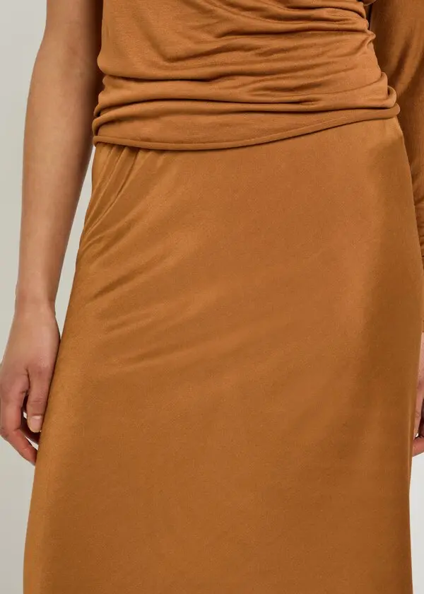 Rick Owens Stretch-jersey Knee-length Skirt - Tan