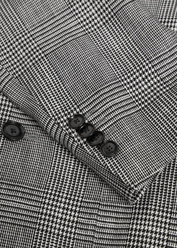 BOSS Hanry Checked Cotton And Linen-wool Blazer - Grey