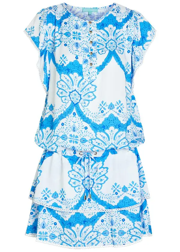 Melissa Odabash Lenni Printed Woven Cover-up - Blue And White