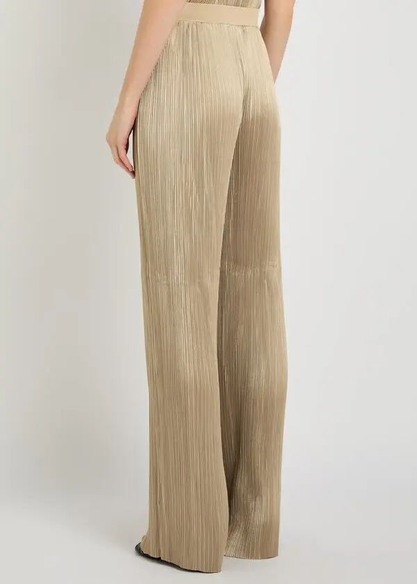 JOSEPH Amber Pleated Wide-leg Trousers - Beige