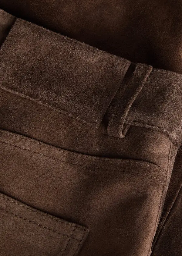 ARMARIUM Wide-leg Suede Trousers - Brown