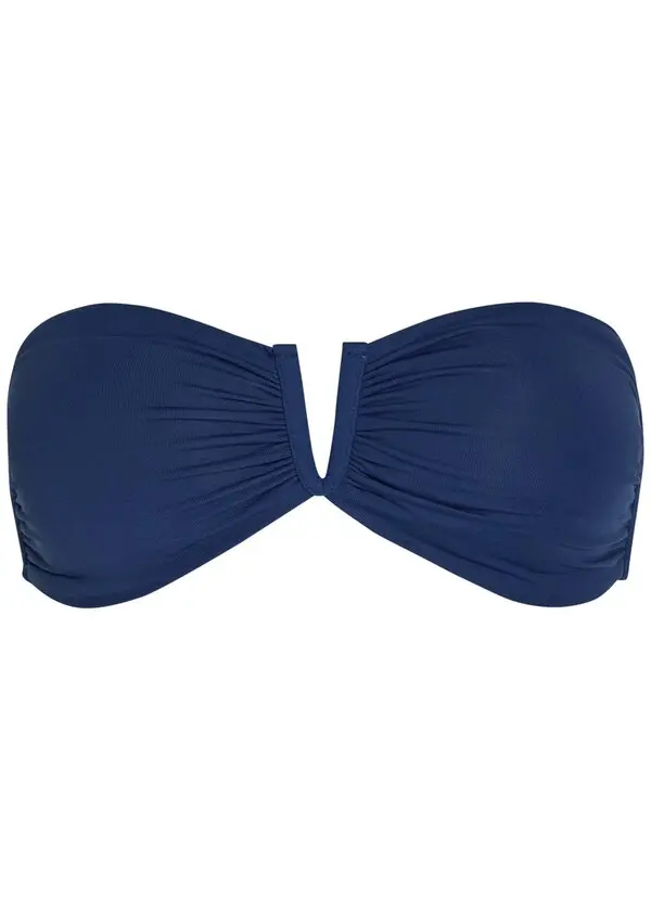 Melissa Odabash Alba Pleated Bikini Top - Navy