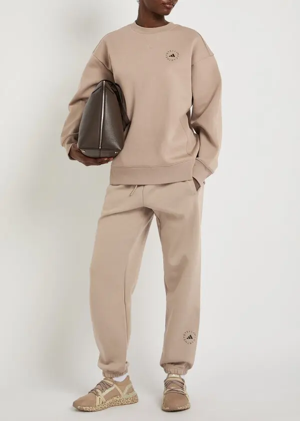 Stella McCartney Adidas X Logo-print Cotton Sweatpants - Brown