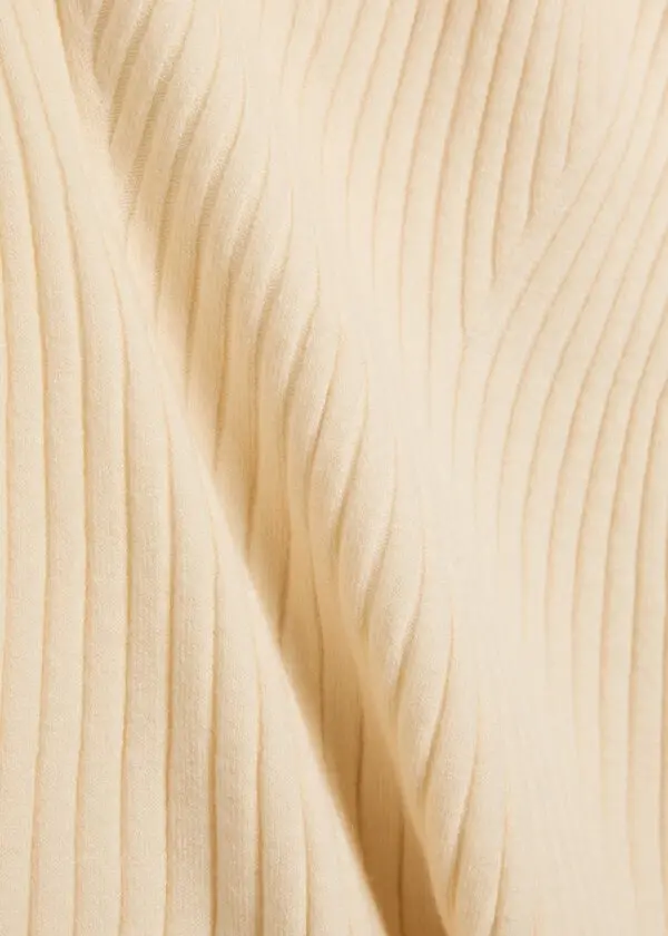 Paige Ribbed Knit Mini Polo Dress - Beige