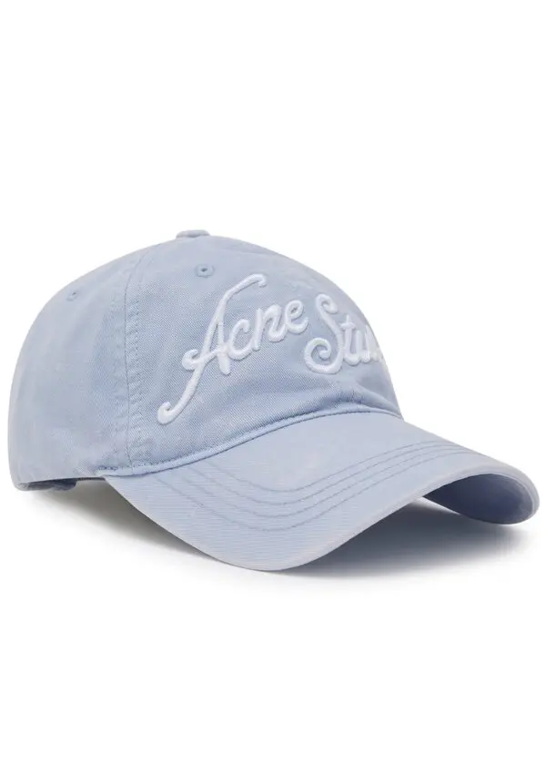 Acne Studios Logo-embroidered Cotton Cap - Light Blue