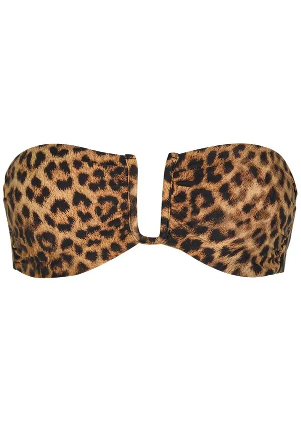 Melissa Odabash Prague Printed Strapless Bikini Top - Leopard