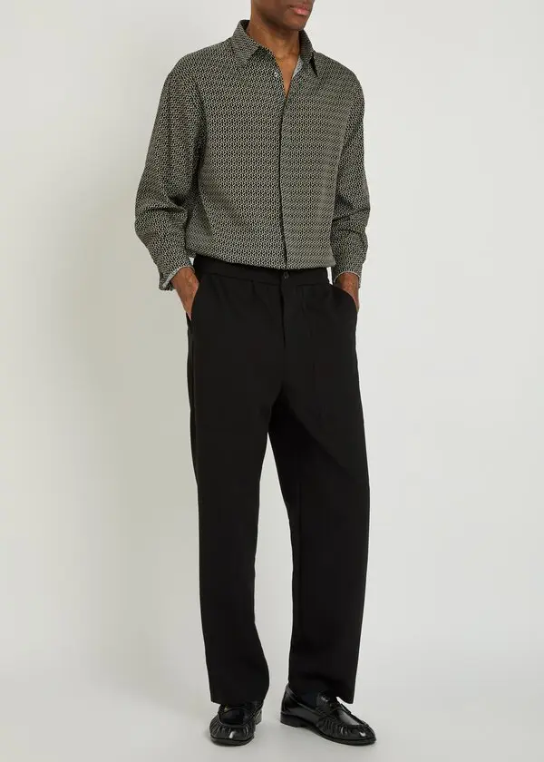 Emporio Armani Geometric-print Lyocell-blend Shirt