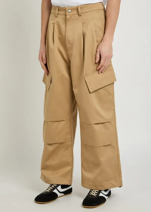 NAHMIAS Oversized Cargo-twill Trousers - Sand
